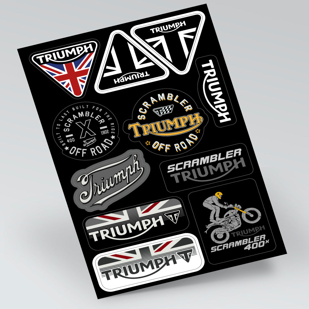 TRIUMPH Scrambler 400 sticker pack – Dress 2 Drive